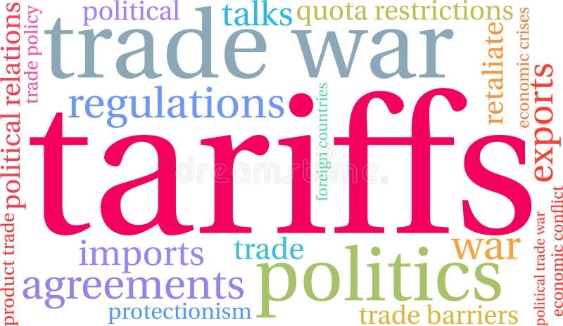 Tariffs Word Cloud stock vector. Illustration of exports - 127478454