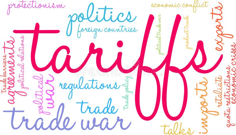 Tariffs Word Cloud stock vector. Illustration of foreign - 127478442