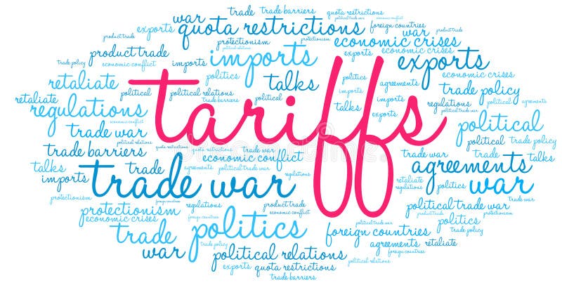 Tariffs Word Cloud stock vector. Illustration of barriers - 124174707