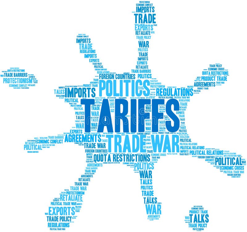 Tariffs Word Cloud stock vector. Illustration of barriers - 124174734