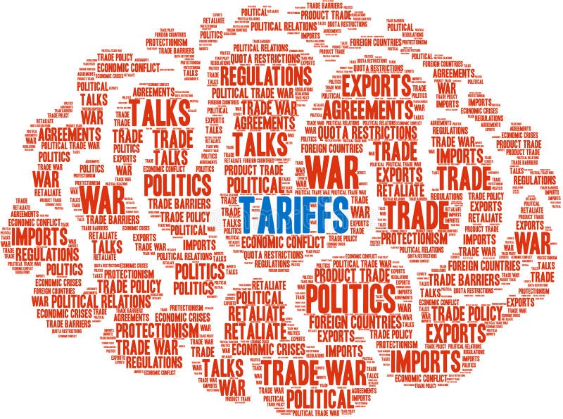 Tariffs Word Cloud stock vector. Illustration of product - 124174745