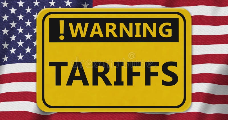 Tariffs Yellow Warning Sign Stock Image - Image of international ...