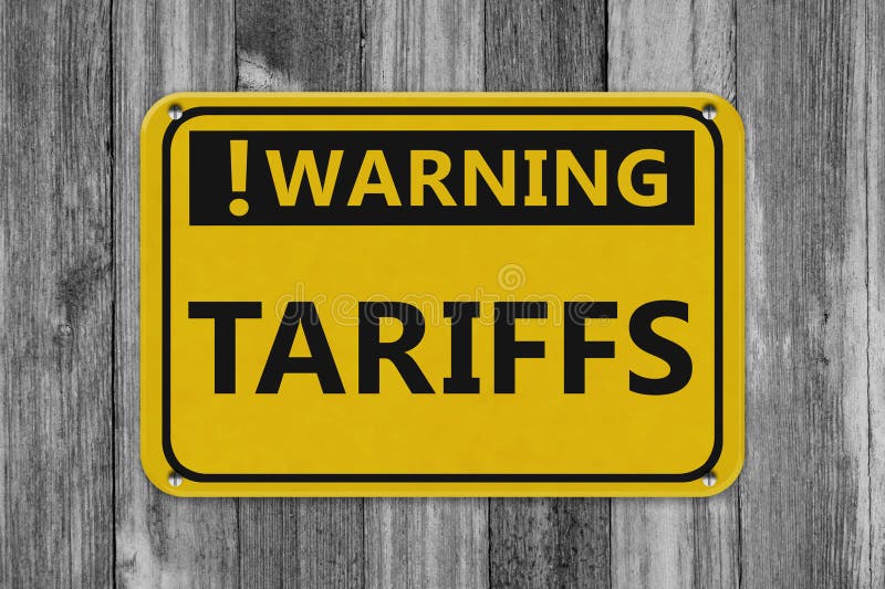 Tariffs Yellow Warning Sign Stock Image - Image of global, object ...