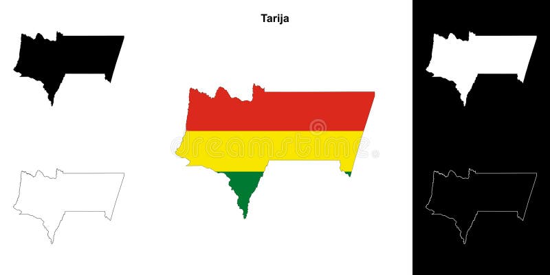 Tarija outline map stock vector. Illustration of boundary - 323752718