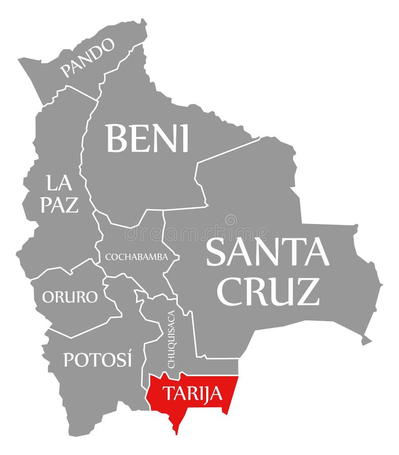 Territory of Tarija Region on Administration Map of Bolivia Stock ...