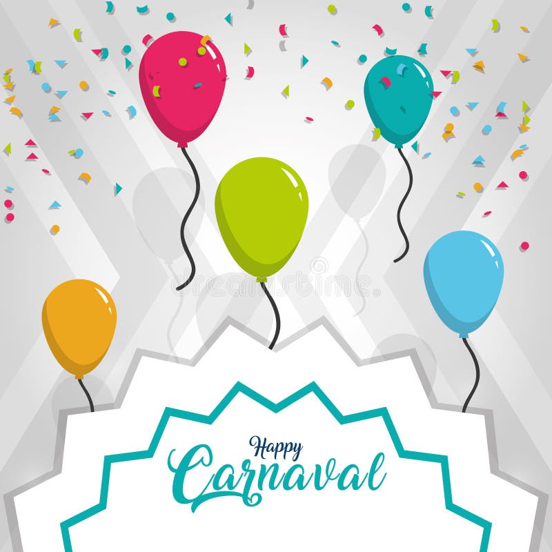Tarjeta carnaval feliz ilustración del vector. Ilustración de partido ...