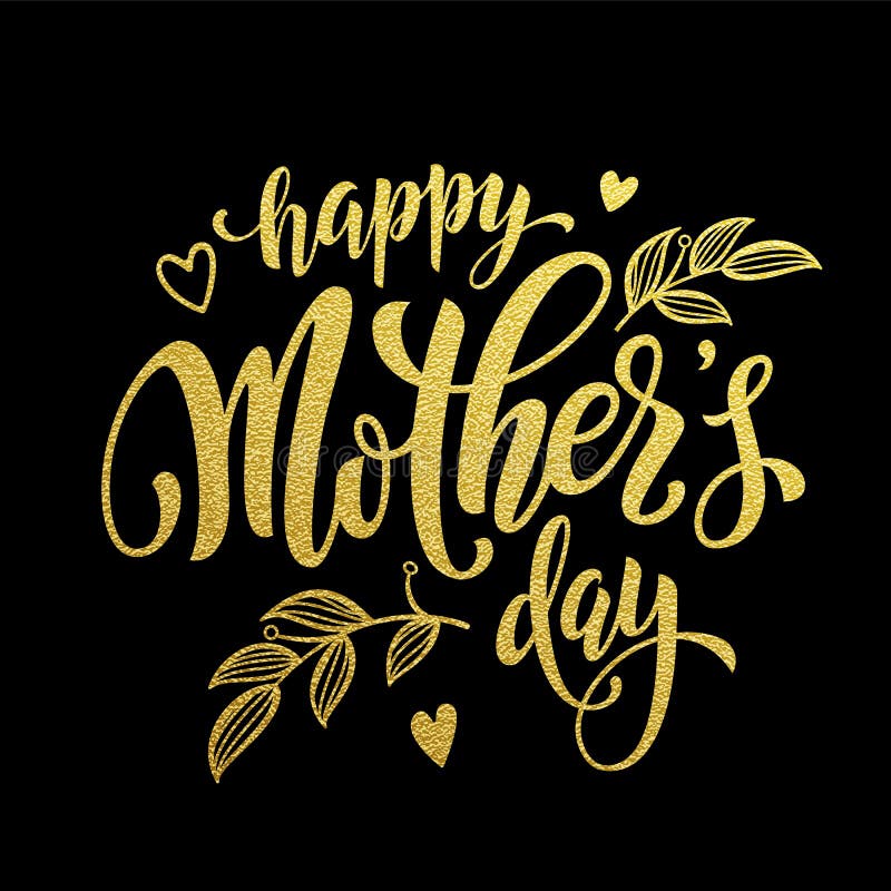 Tarjeta De Felicitación Superior Del Día De La Madre Del Oro Del Brillo