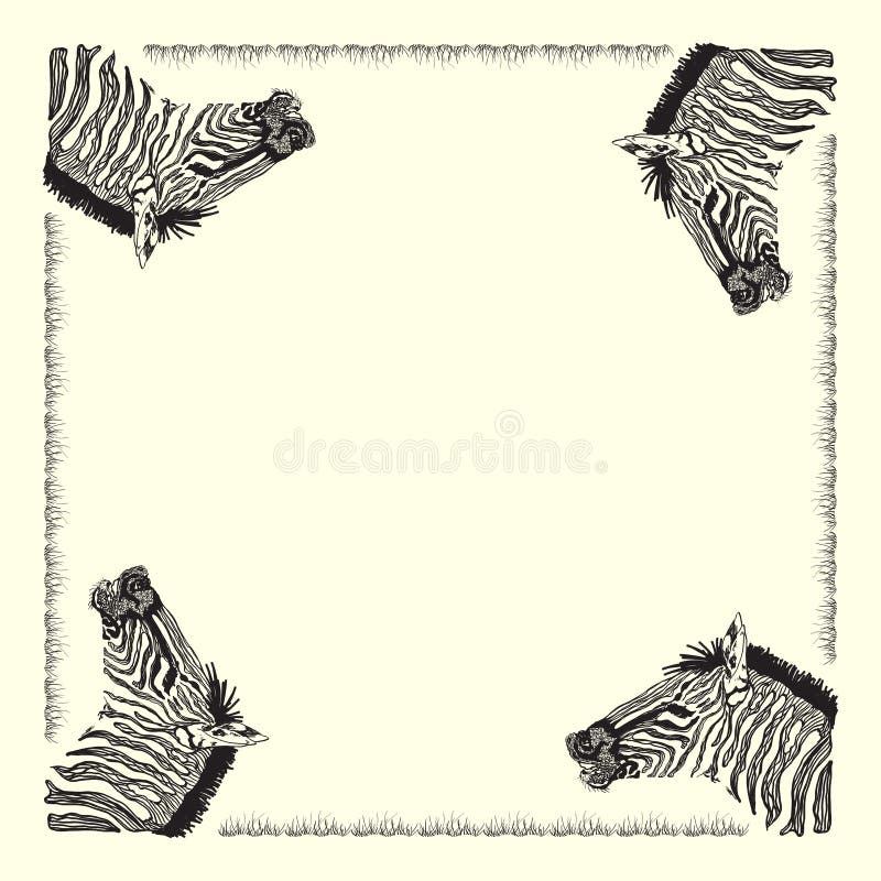 Tarjeta de la cebra ilustración del vector. Ilustración de decorativo ...