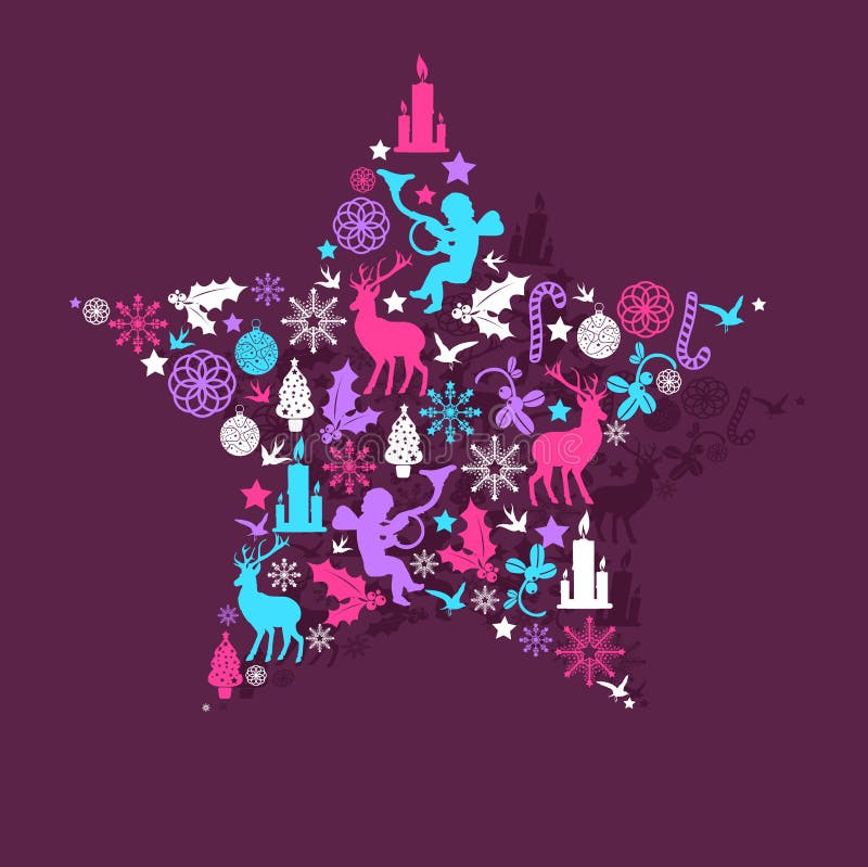 Tarjeta De La Estrella De La Navidad Ilustración del Vector ...