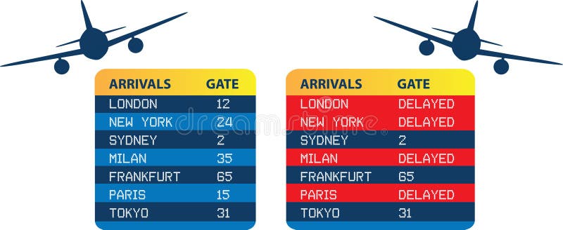 Tarjeta de las llegadas stock de ilustración. Ilustración de hangar - 9141959