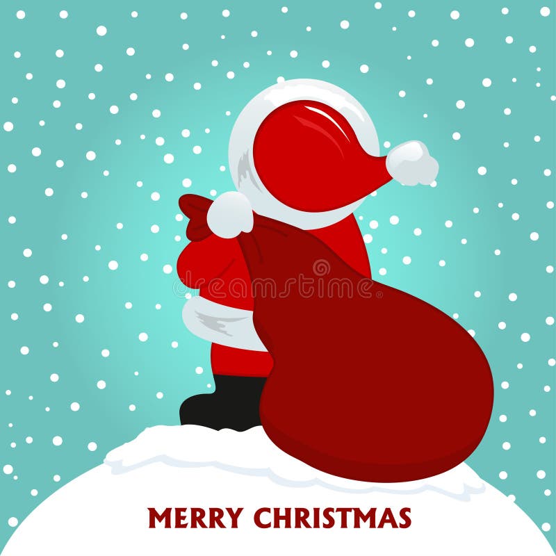 Tarjeta De Navidad Con Santa Claus Ilustración del Vector - Ilustración ...