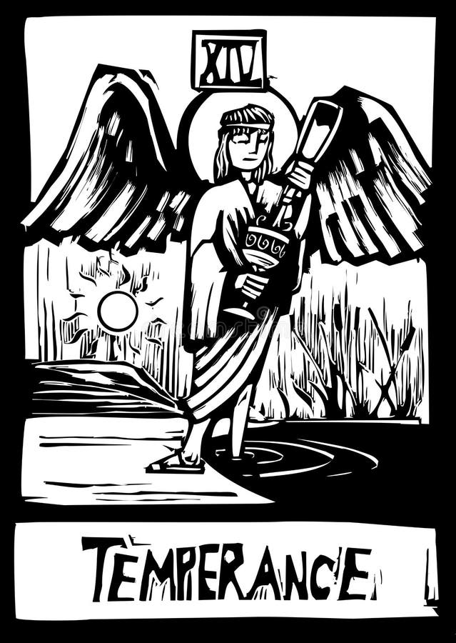Tarjeta De Tarot Para La Templanza Ilustración del Vector - Ilustración ...