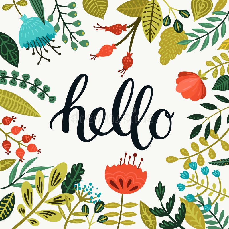 Tarjeta del vector hola ilustración del vector. Ilustración de muestra ...