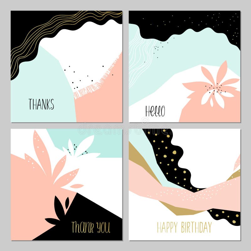 Tarjetas Creativas Abstractas Ilustración del Vector - Ilustración de ...