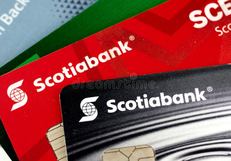 Tarjetas De Crédito De Scotiabank Foto editorial - Imagen de negro ...