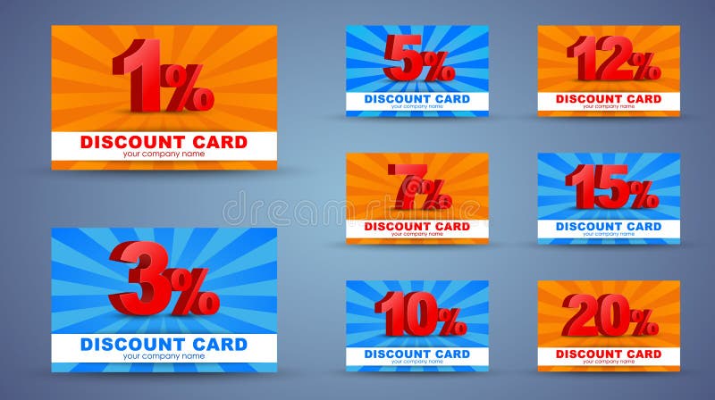 Tarjetas Del Descuento Del Diseño Ilustración del Vector - Ilustración ...