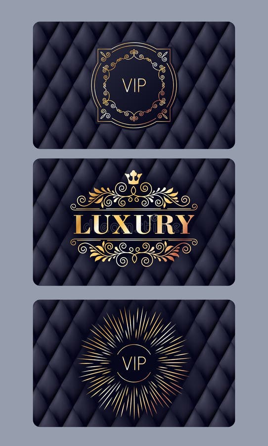 Tarjetas Del VIP Con El Fondo Acolchado Extracto Ilustración del Vector ...
