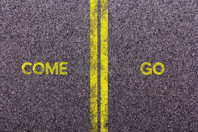 Tarmac with the Words Come and Go Stock Image - Image of background ...