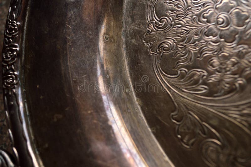 Tarnished Antique Silver Background Closeup Stock Image - Image of ...