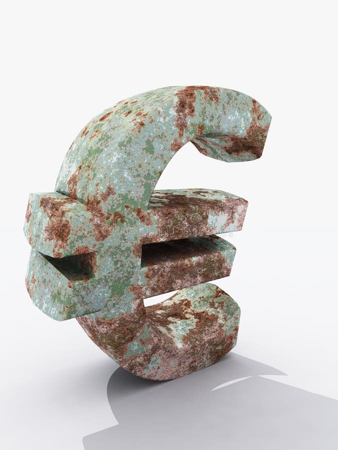 Tarnished Euro symbol stock illustration. Illustration of tarnish ...