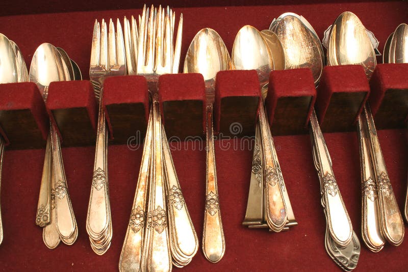 Tarnished silverware stock image. Image of drink, living - 2356591