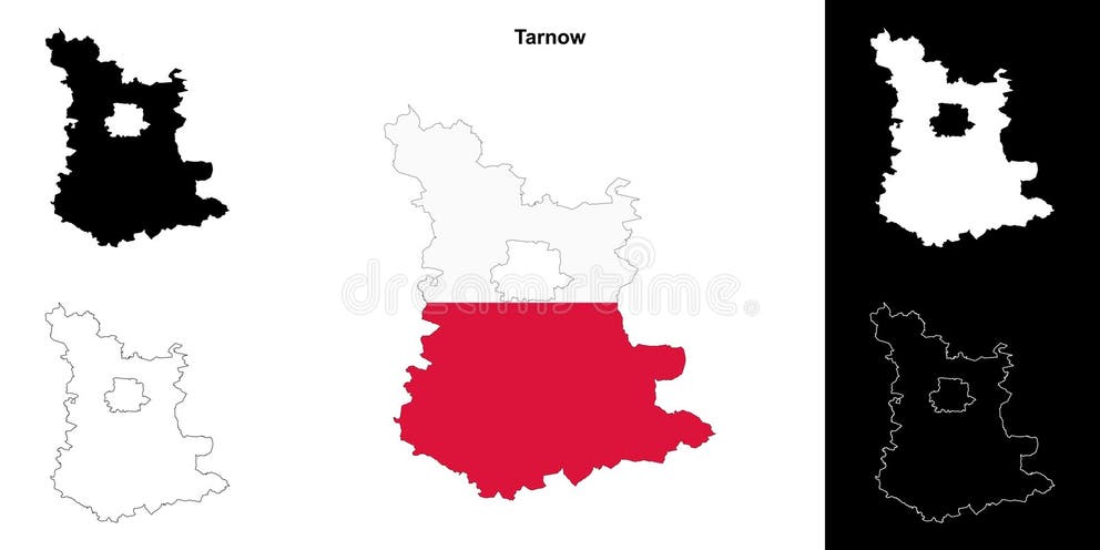 Tarnow outline map stock vector. Illustration of detailed - 356925510