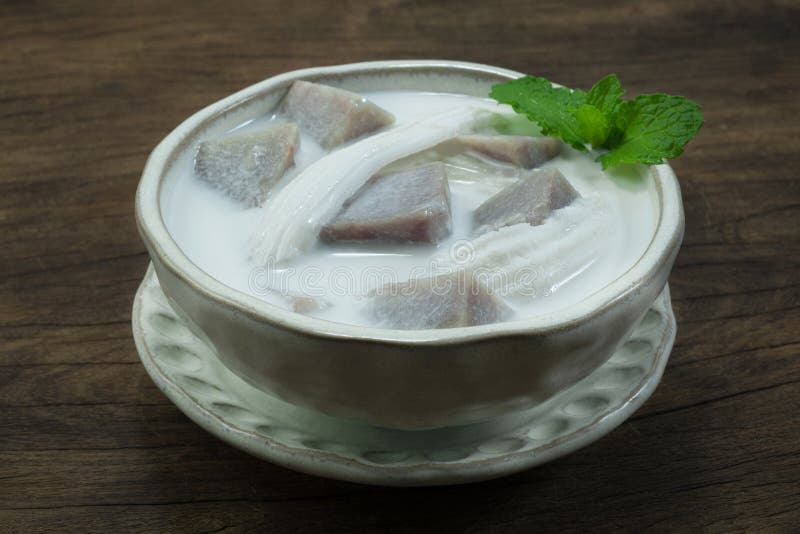 Taro in Coconut Milk Thai Dessert Sweet Stock Image - Image of fresh ...