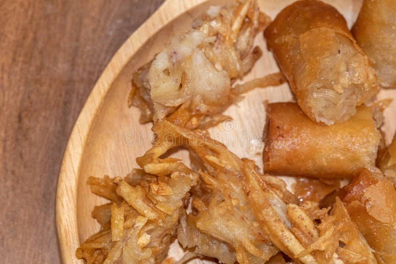 Taro Deep Fried Spring Roll on Plate Stock Image - Image of homemade ...