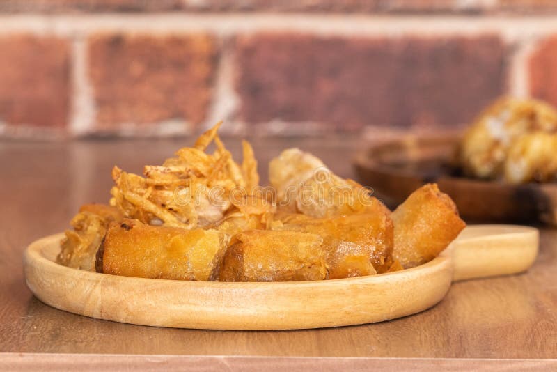 Taro Deep Fried Spring Roll on Plate Stock Image - Image of meal, plate ...