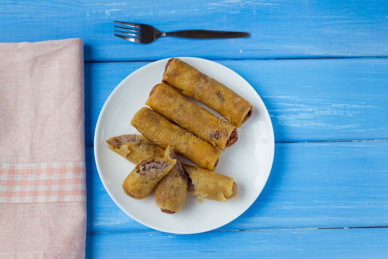 Taro fried spring roll stock image. Image of dish, fruit - 52280231