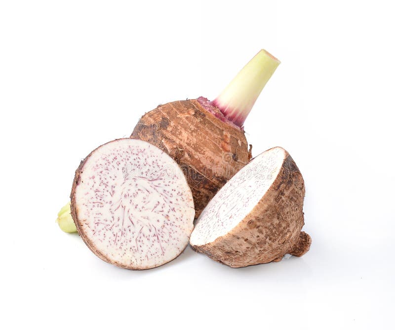 Taro Isolated on White Background Stock Image - Image of eating, slices ...