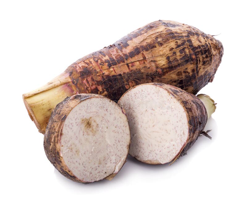 Taro Isolated on White Background Stock Photo - Image of sliced ...