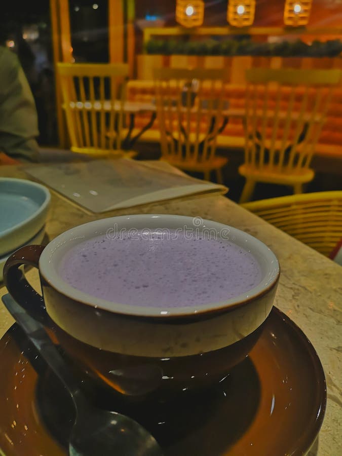 Taro Latte stock image. Image of latte, relax, drinks - 156714331