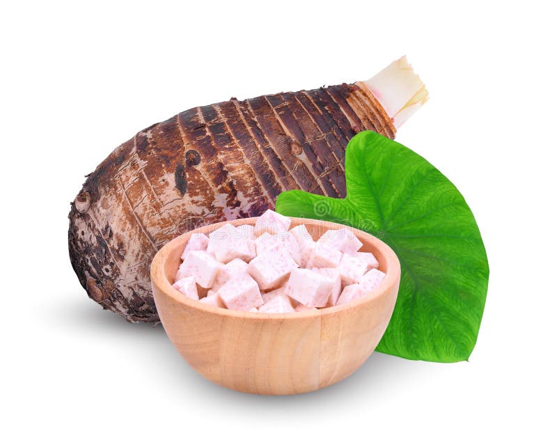 Taro Root With Leaf Isolated On White Stock Photo - Image of ...