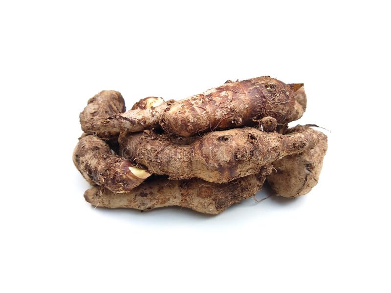 Taro Roots, Edible Corm Isolated on White Background, Selective Focus ...