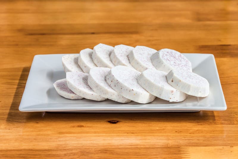 Taro slice on dish stock image. Image of dish, rectangle - 50552819