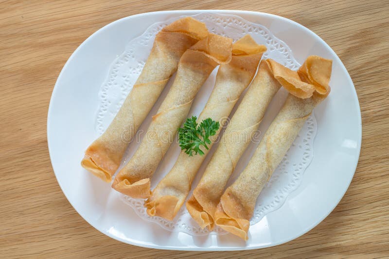 Taro Wrapped in Crispy Spring Roll Stock Photo - Image of green, roll ...