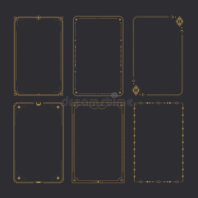 Set of Celestial Tarot Card Frame Border Templates. Celestial Esoteric ...