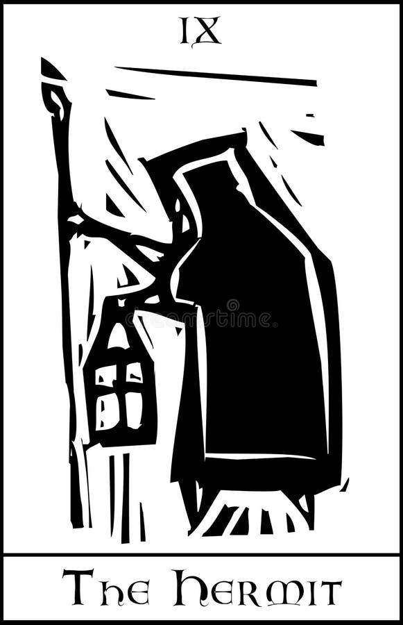 Tarot Card Hermit stock vector. Illustration of spell - 28978511