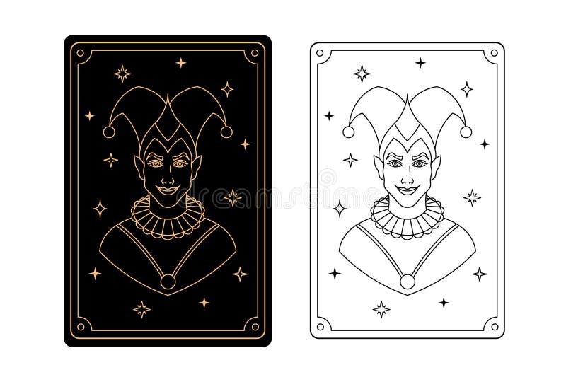 Tarot card jester. stock vector. Illustration of sketch - 324609753