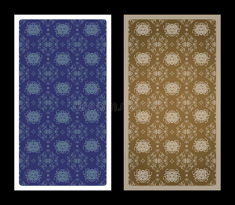 Tarot Card or Playing Card Back with Vintage Ornamental Patterns Medusa ...