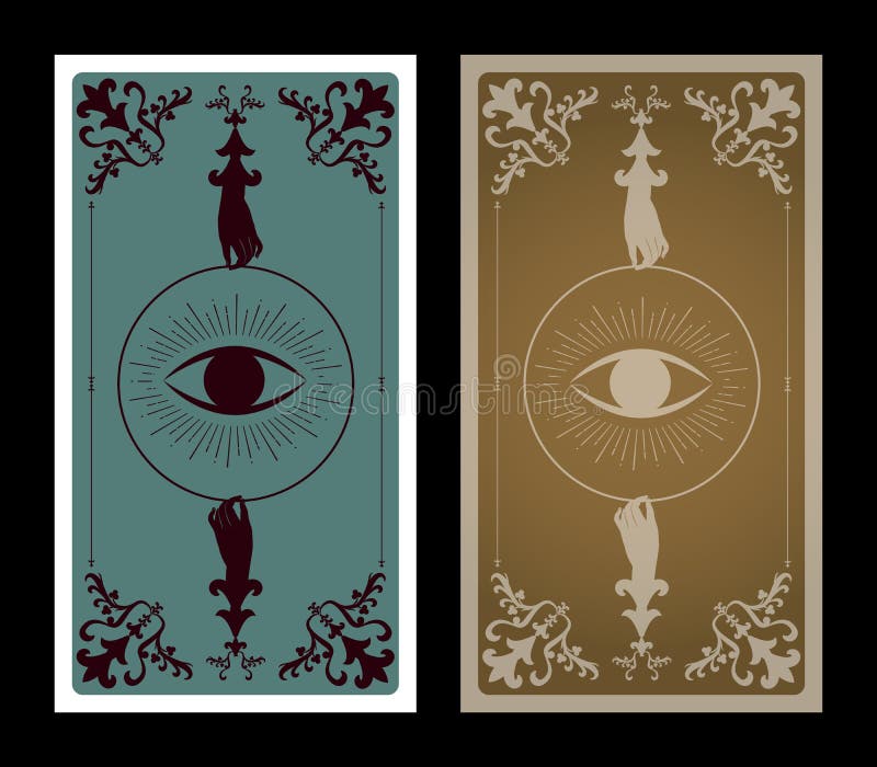 Tarot Card or Playing Card Back with Vintage Ornamental Patterns ...