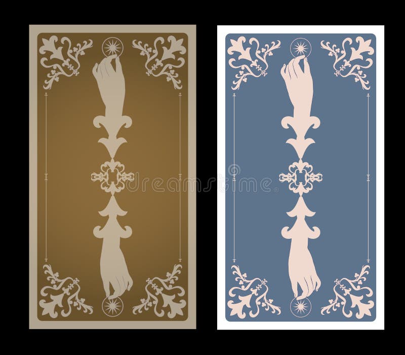 Tarot Card or Playing Card Back with Vintage Ornamental Patterns ...
