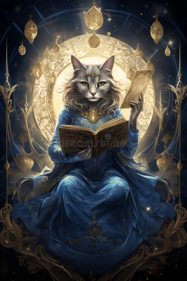 Tarot Card Priestess. Modern Tarot Card Design Stock Illustration ...