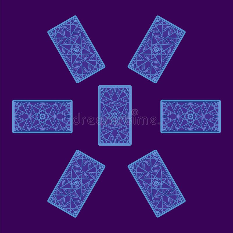 Tarot Card Spread. Reverse Side Stock Vector - Illustration of back ...