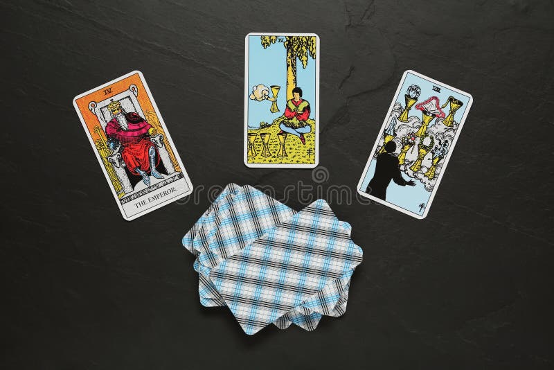 Tarot Cards on Black Table, Flat Lay Editorial Photography - Image of ...
