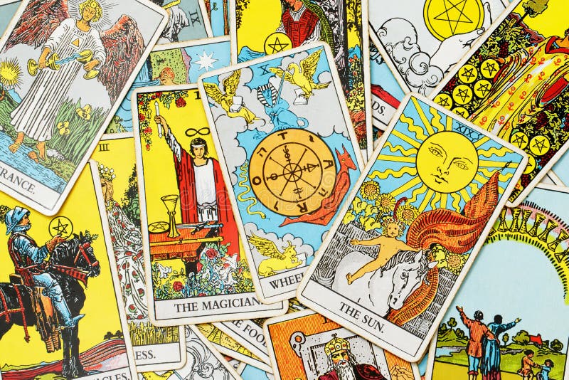 Tarot Cards for Fortune Telling Stock Image - Image of deck, dark ...