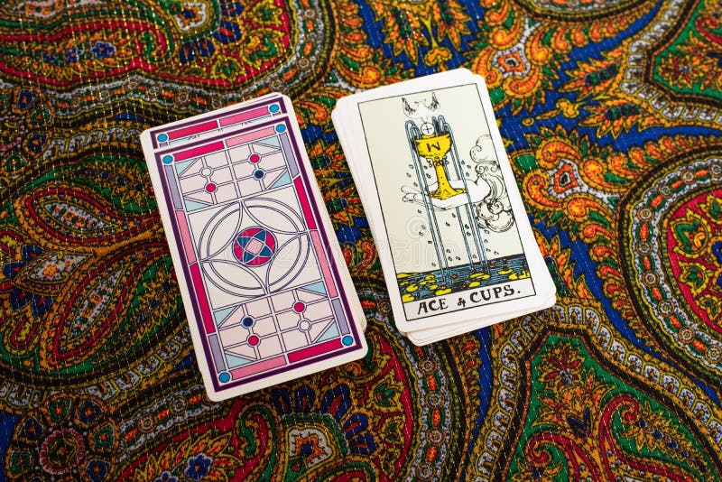 Tarot Cards. Magic. Divination. Ace of Cups. Stock Image - Image of ...