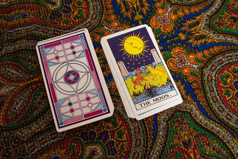 Tarot Cards. Magic. Divination. the Moon. Stock Image - Image of ...