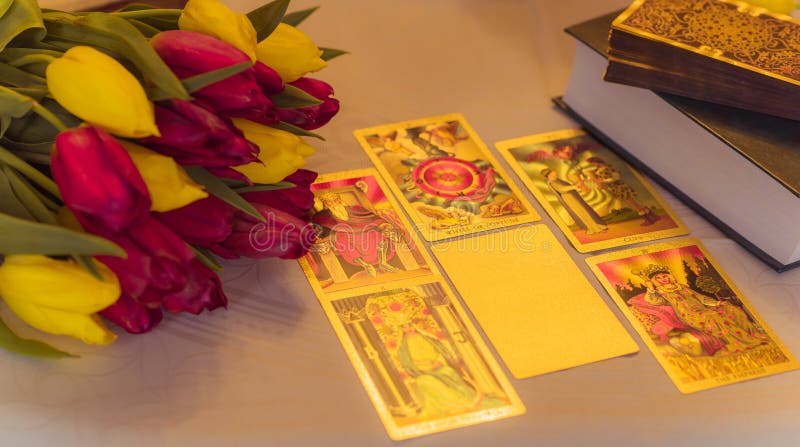 Tarot Cards, Oracle, Love Magic and Occultism Concept Stock Photo ...